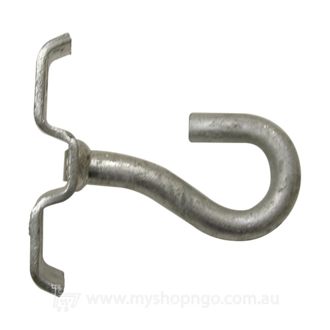 Safety hook plate, M16 size hook, strap or band to poles