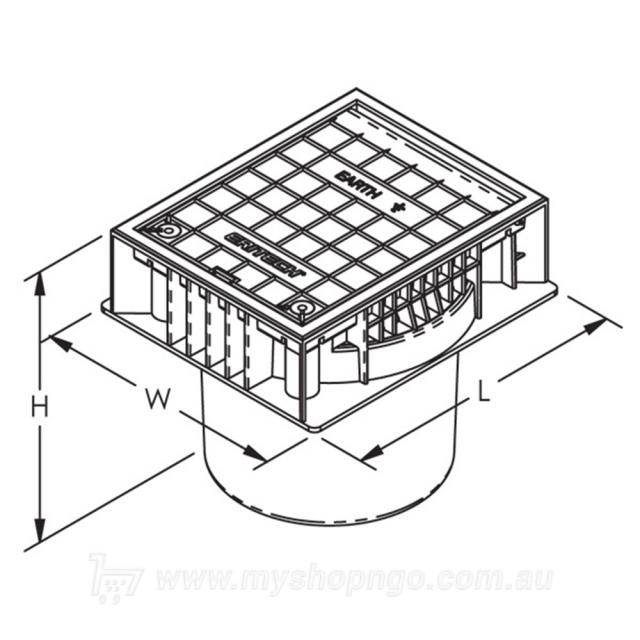 Earth rod inspection pit, plastic PIT-03, with lockable lid