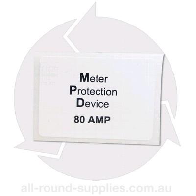 Meter Protection Device 80A Label | Electrical Wholesale